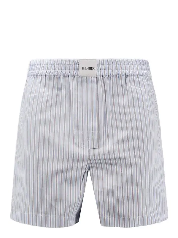 Attico Striped Cotton Shorts - Multicolor