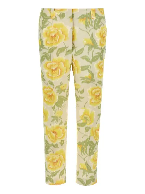 Kenzo Peonies Jacquard Cropped Trousers - Multicolor