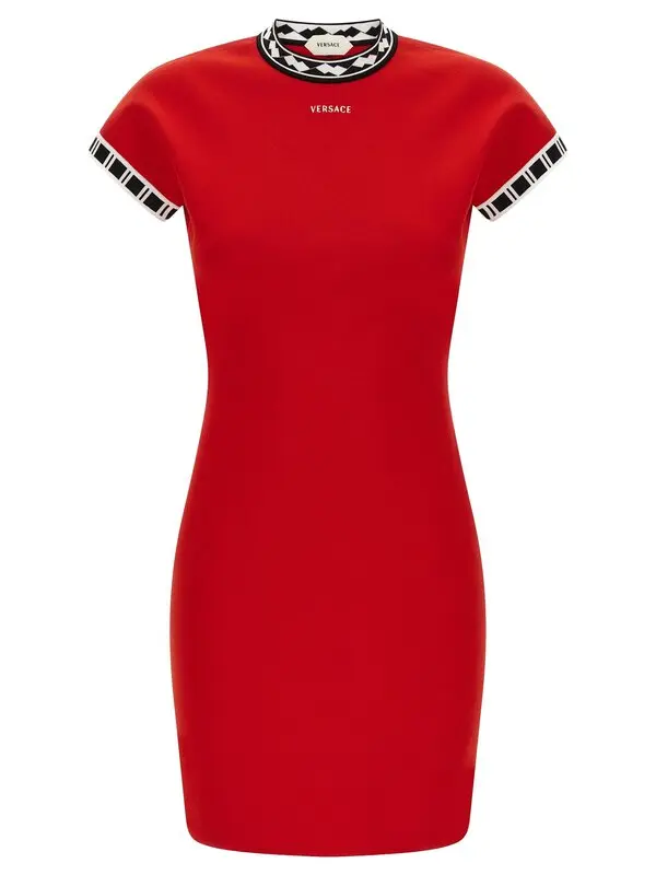 Versace Logo Dress - Red