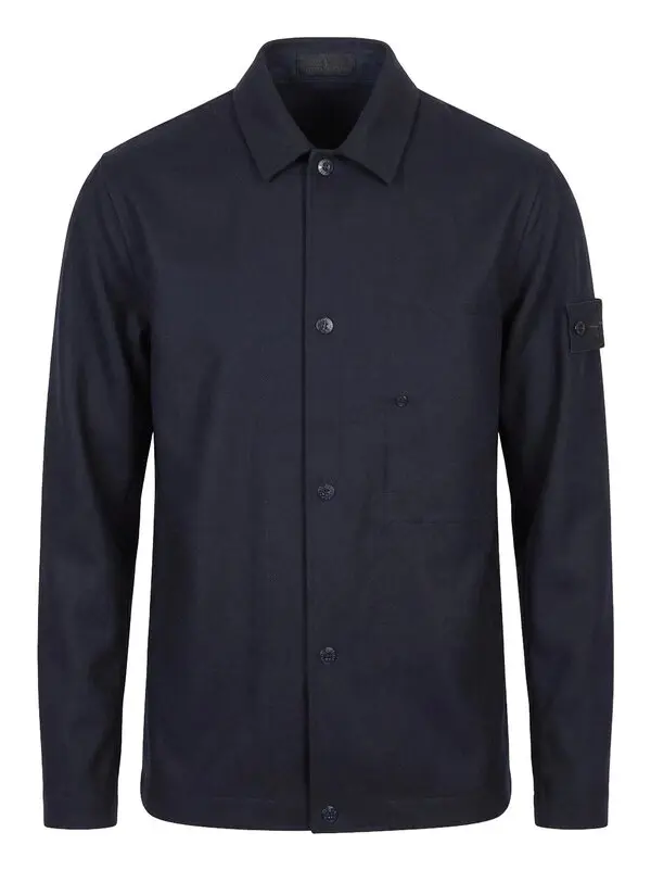 Stone Island Wool Nylon Flannel_s.i. Ghost Shirt - Multicolor