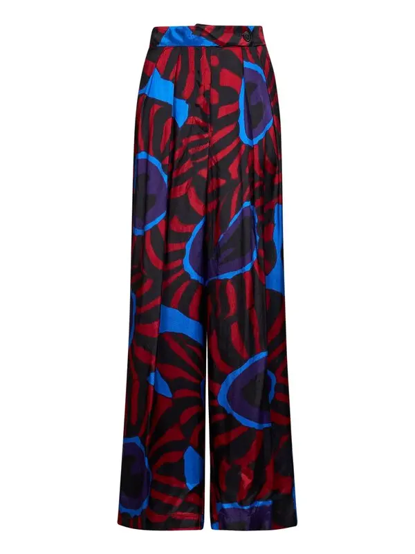 Dries Van Noten Marbled Clay-print Twill Pamploma Wide Trousers - Multicolor