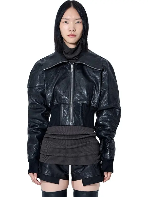 Rick Owens Dracuflight Textured-leather Jacket - Black