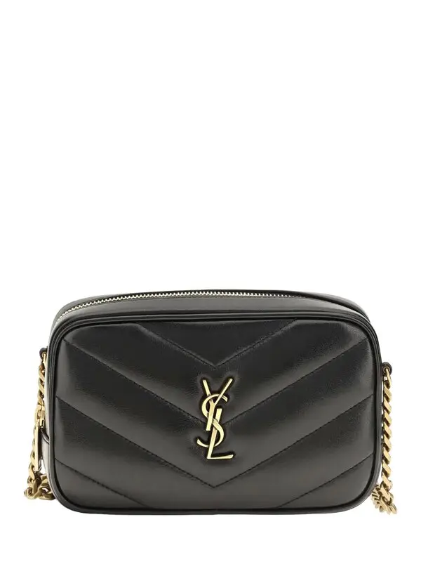 Saint Laurent Loulou Mini Leather Shoulder Bag - Black