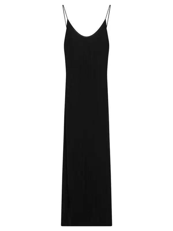 Saint Laurent Backless Viscose Maxi Dress - Black
