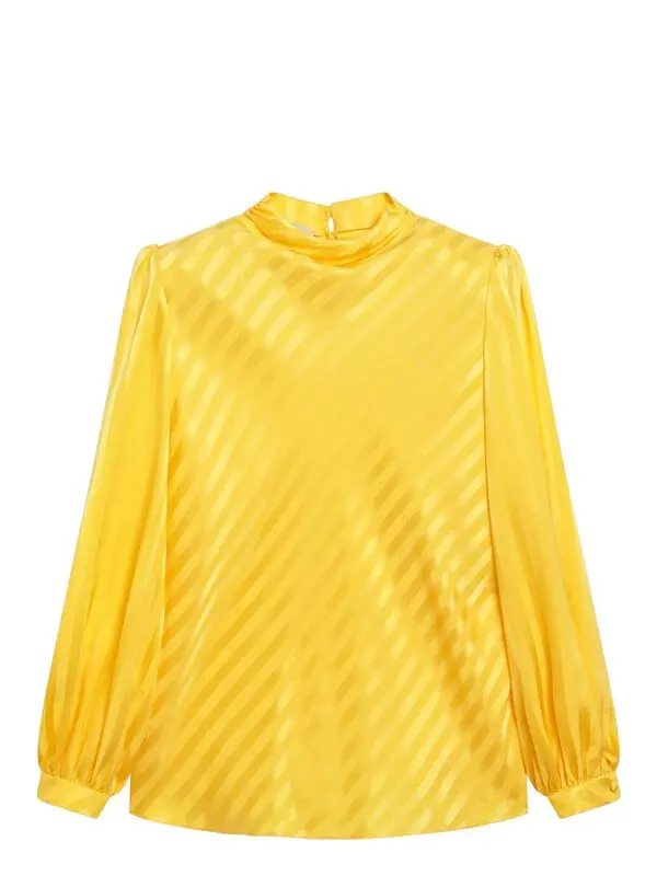 Valentino Garavani Vlogo Bright Narciso Jacquard Silk Top - Yellow