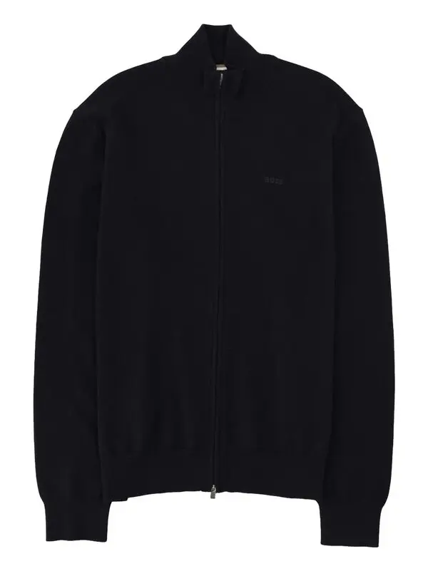 BOSS Cardigan With Logo - Blue