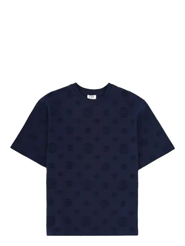 Casablanca T-shirt With Monogram Details - Blue