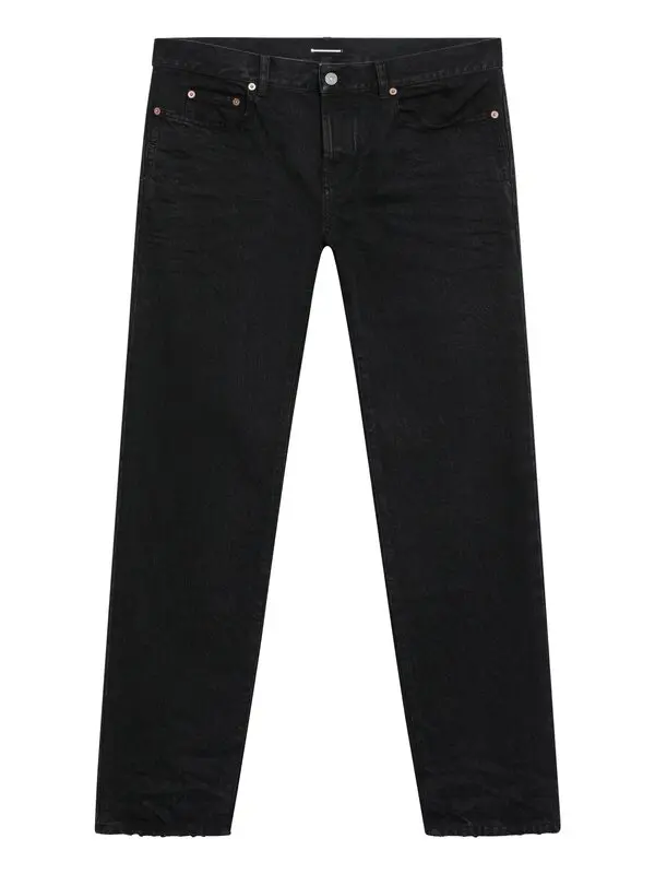 Saint Laurent Cotton Denim Straight-leg Jeans - Black
