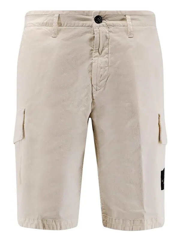 Stone Island Organic Cotton Bermuda Shorts - Cream