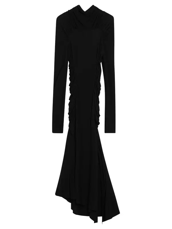Victoria Beckham Viscose High-neck Midi Dress - Black