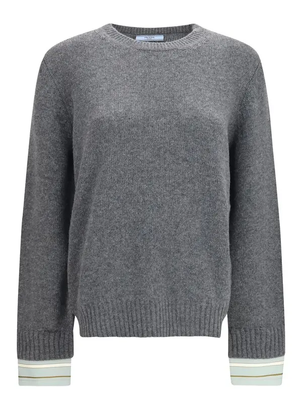Prada Crewneck Wool Sweater - Gray