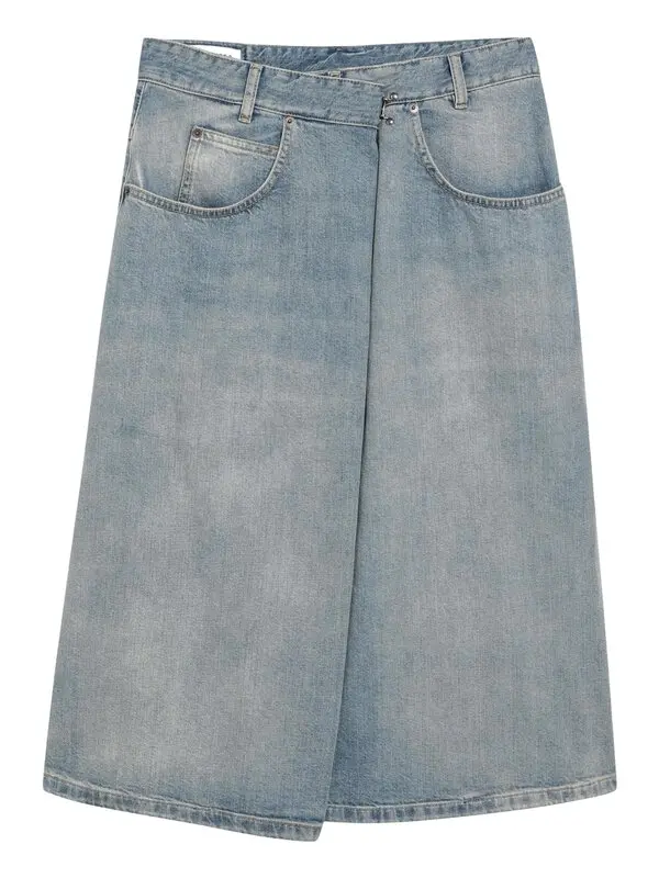 MAISON MARGIELA Denim Midi Wrap Skirt - Blue