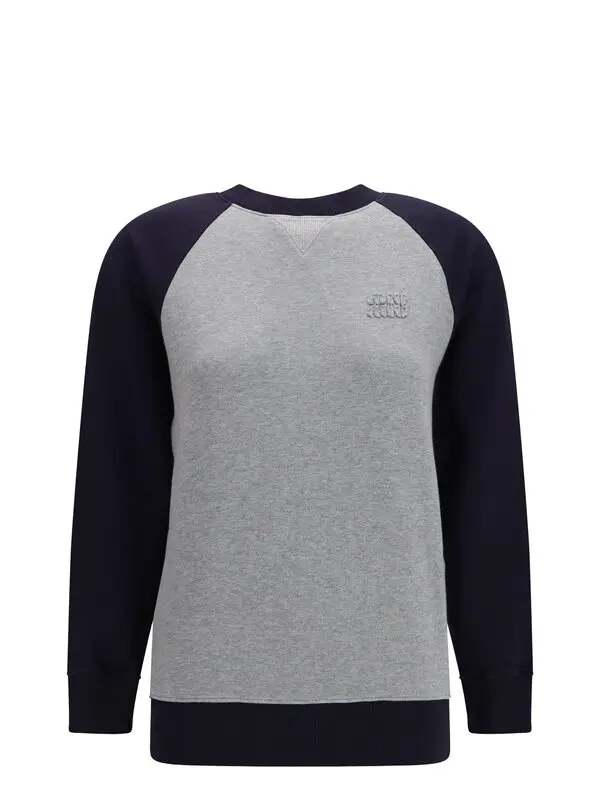 Miu Miu Bicolor Crewneck Sweatshirt - Multicolor