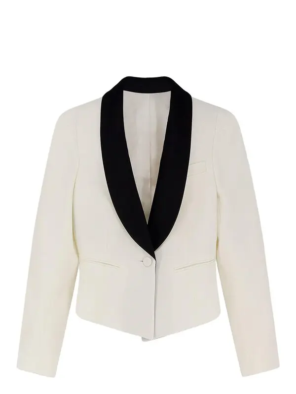 Alexander McQueen Wool Blazer With Satin Lapel - Multicolor
