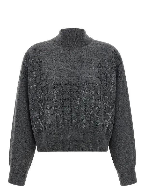 Brunello Cucinelli Cashmere Turtleneck Sweater - Gray