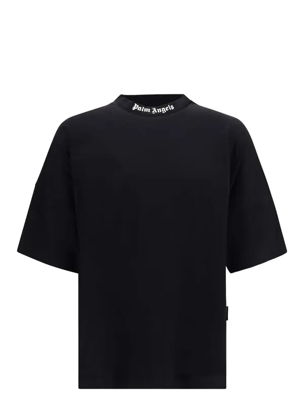 Palm Angels Classic T-shirt With Oversized Back Logo - Black