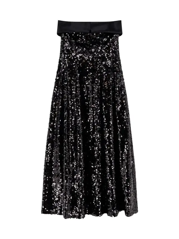 Alberta Ferretti Sequined A-line Dress - Multicolor