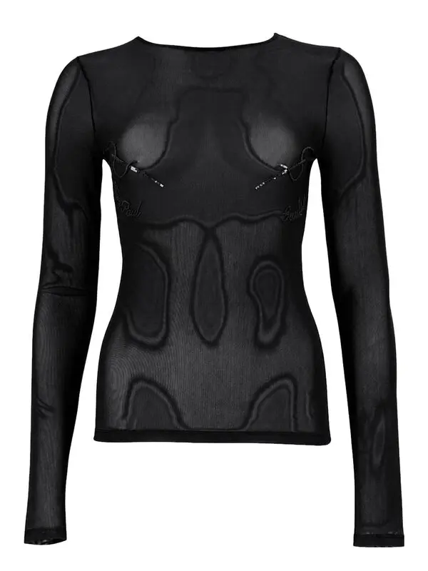 JEAN PAUL GAULTIER Long Sleeve Top - Black