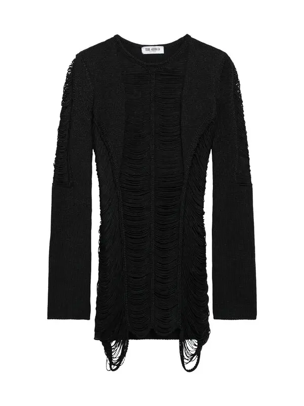 Attico Viscose Mini Dress - Black
