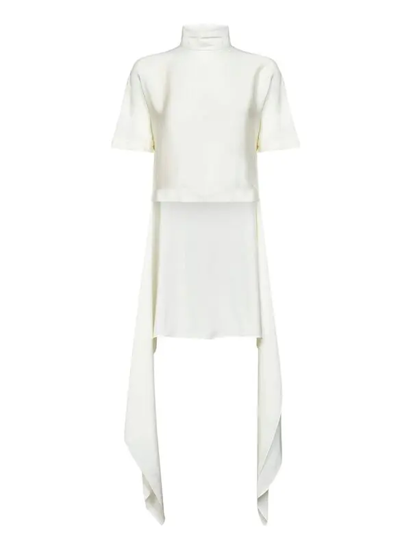 Alaïa Cream White Cady Asymmetric Top - Multicolor