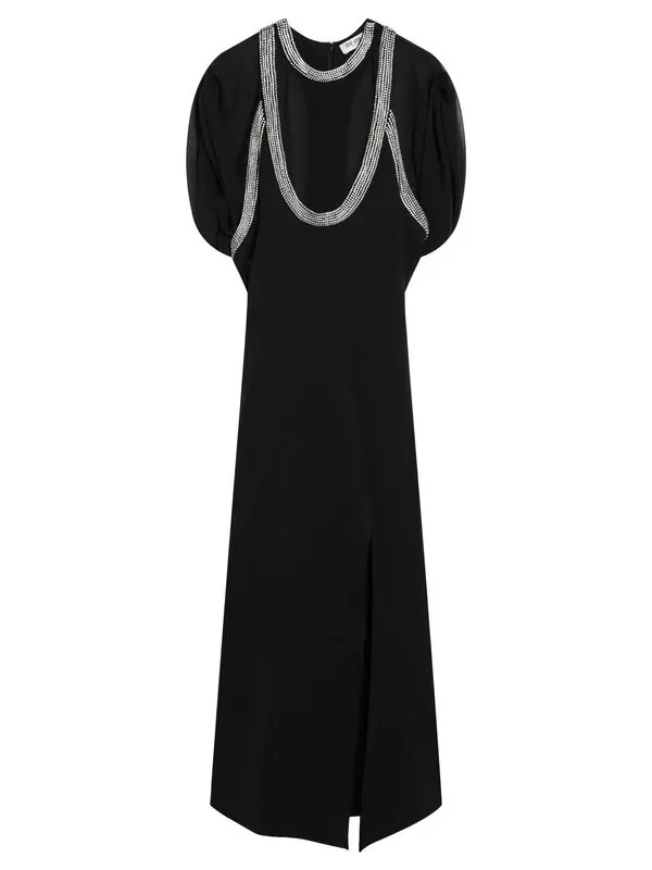 Attico Viscose-blend Dress With Rhinestones - Black