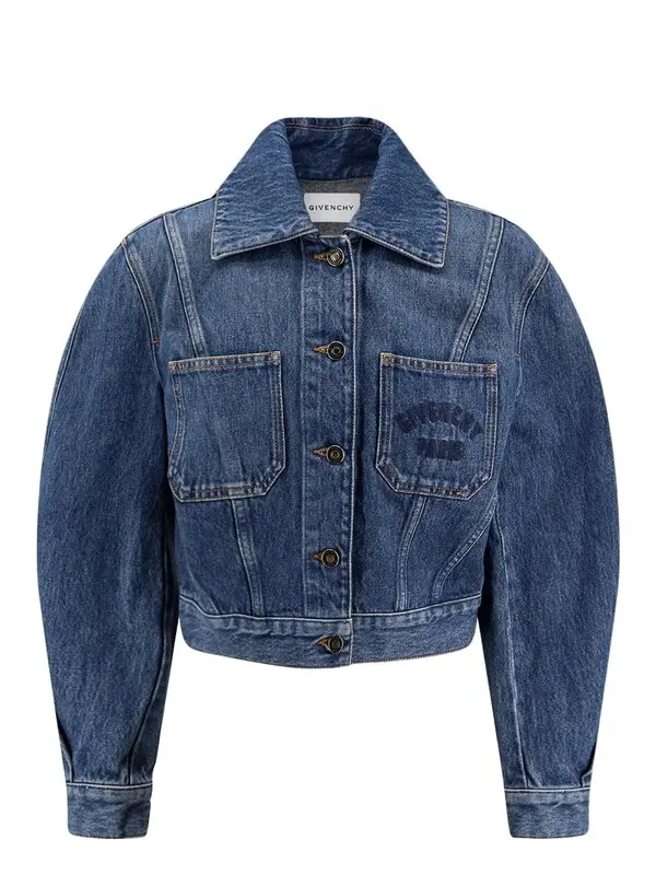 Givenchy Logo Embroidered Denim Jacket - Multicolor