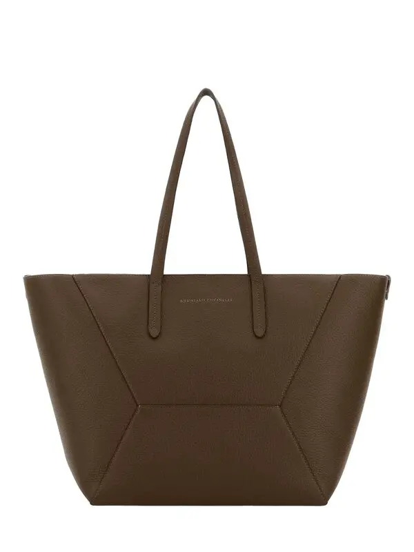 Brunello Cucinelli Mud Leather Shopping Bag - Brown