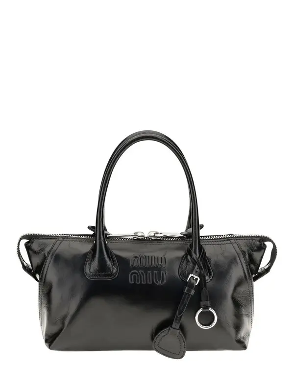 Miu Miu Glossy Leather Handbag - Black