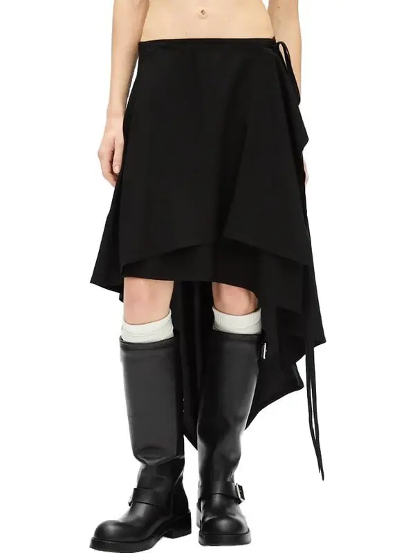 ANN DEMEULEMEESTER Asymmetric Draped Skirt - Black