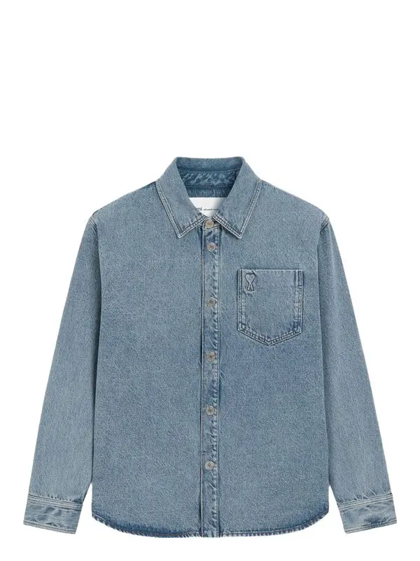AMI Paris De Coeur Denim Shirt - Multicolor