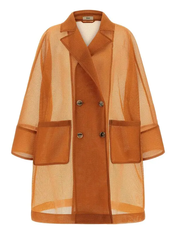 Herno See-through Coat - Orange