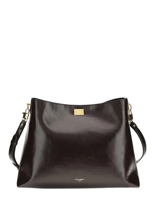 Dolce & Gabbana Vittoria Leather Shoulder Bag - Brown