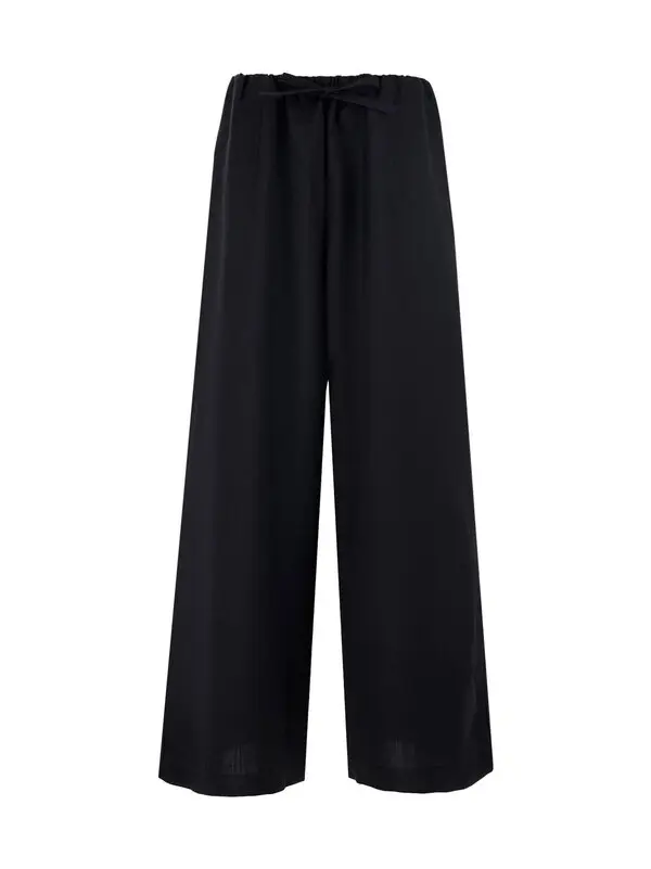 TOTEME Wool Straight Leg Trouser - Black