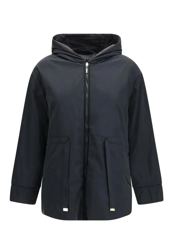 Max Mara Reversible Padded Parka In Radzmir And Water Repellent Canvas - Black
