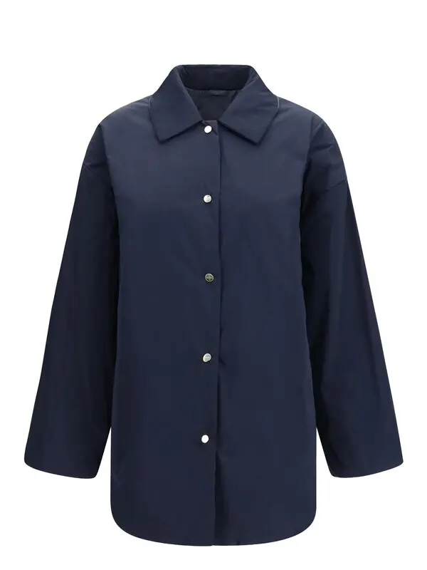 Max Mara Reversible Padded Jacket In Radzmir And Water Repellent Canvas - Blue
