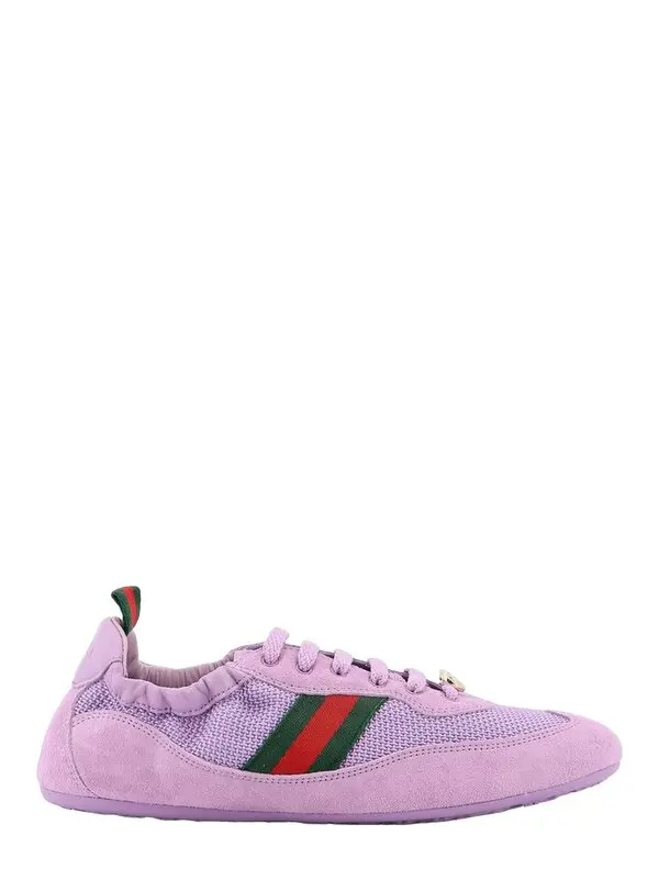 Gucci Shift Mesh And Suede Sneakers - Gray