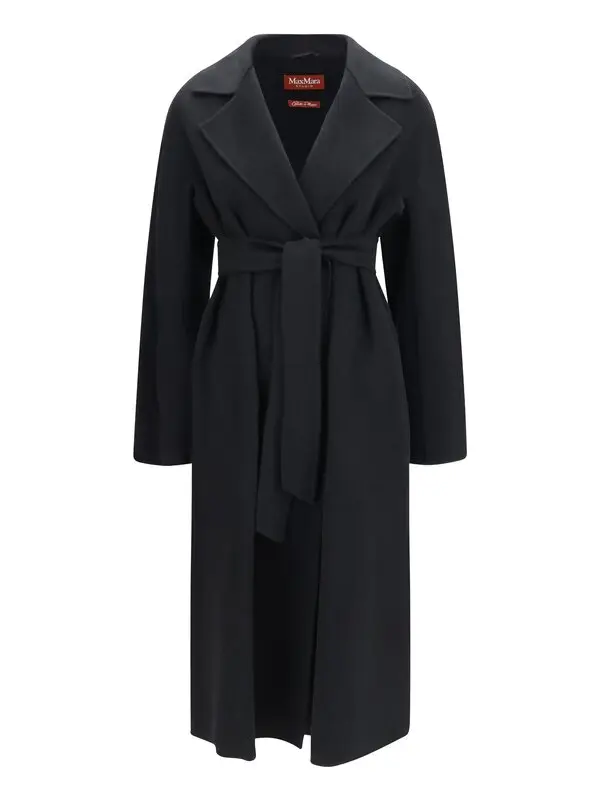 Max Mara Long Robe Coat - Black
