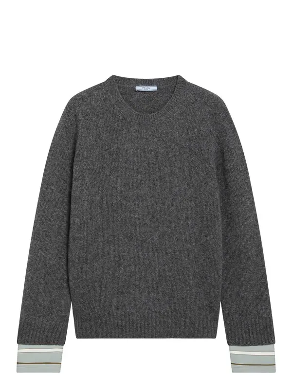 Prada Slate Grey Wool And Cashmere Sweater - Gray