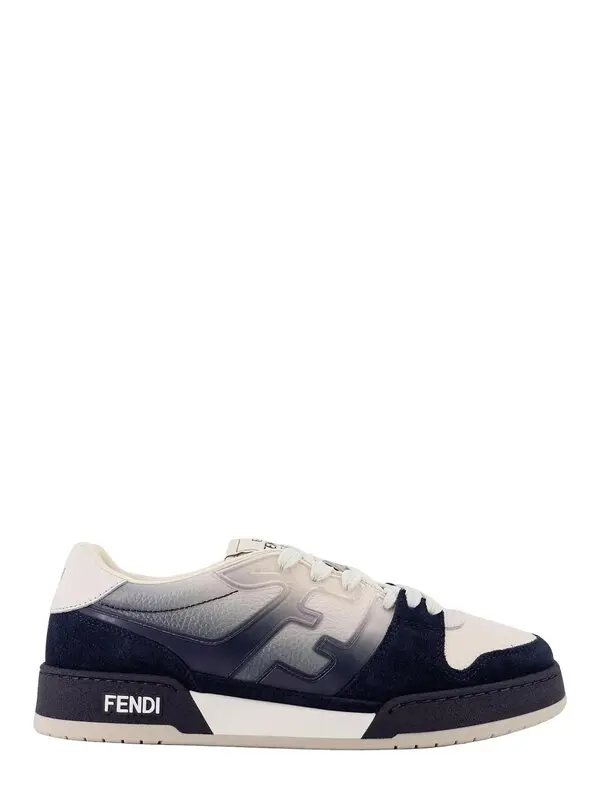 Fendi Match Leather Sneakers With Suede Inserts - Multicolor