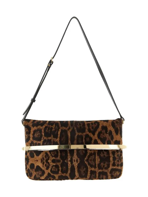 TOD'S Animal Print Leather Shoulder Bag - Brown