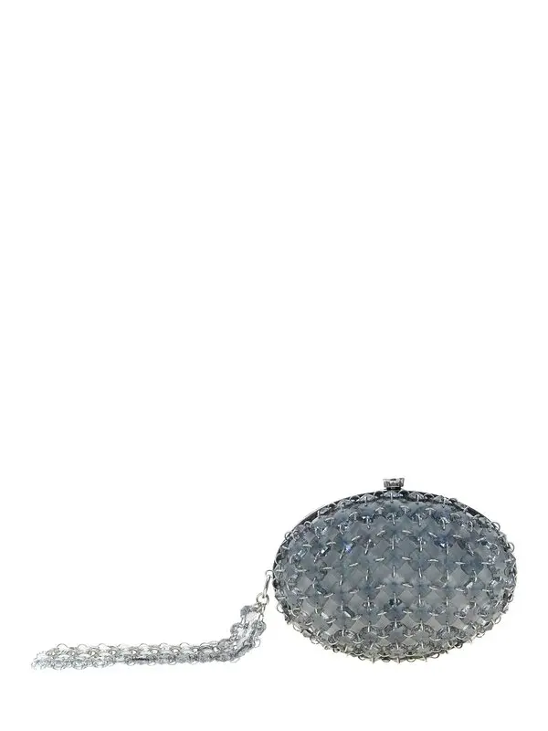 SELF-PORTRAIT Crystal Chain Clutch - Gray