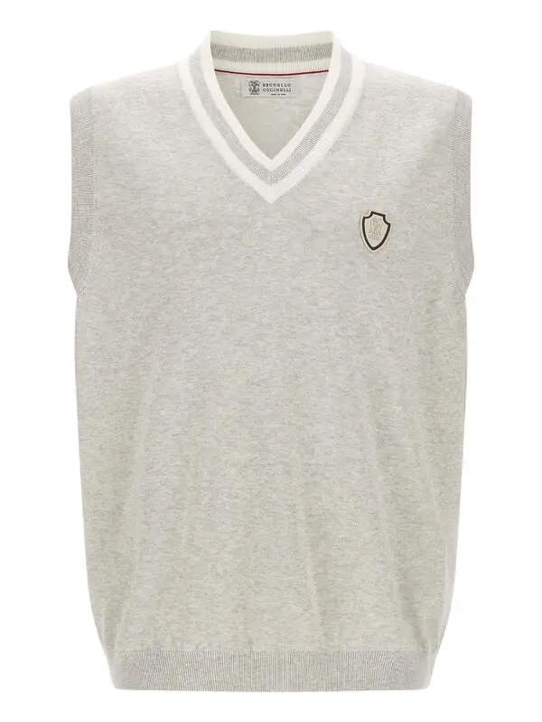 Brunello Cucinelli Heraldic Logo Vest - Gray