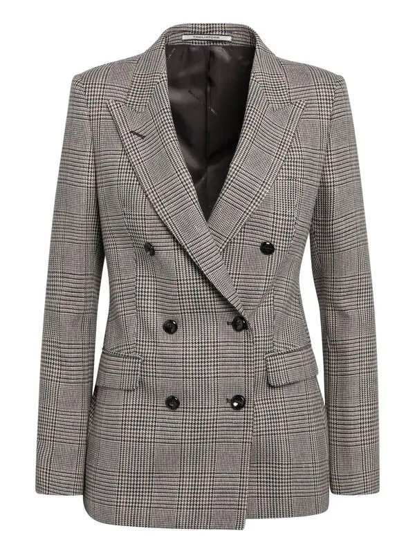 Tagliatore Prince Of Wales Double-breasted Jacket - Brown