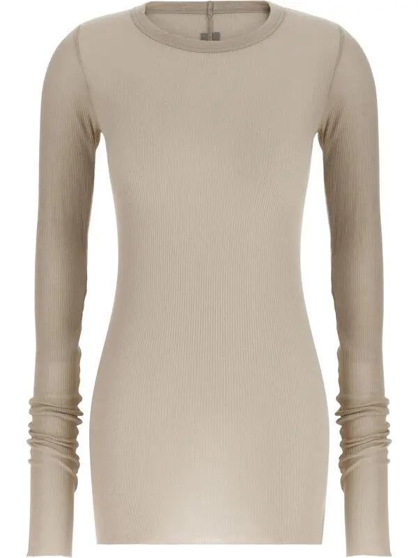 Rick Owens Ribbed Long-sleeve T-shirt - Cream