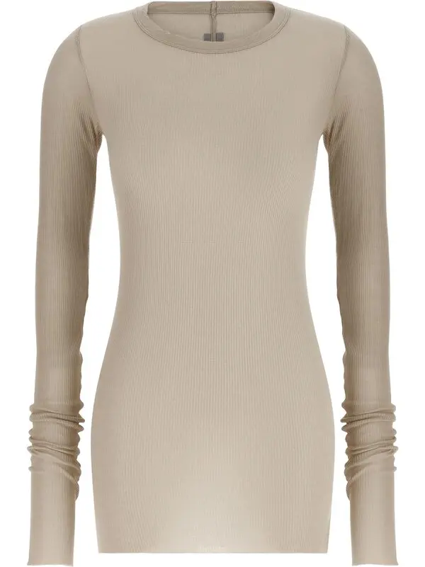 Rick Owens Ribbed Long-sleeve T-shirt - Cream