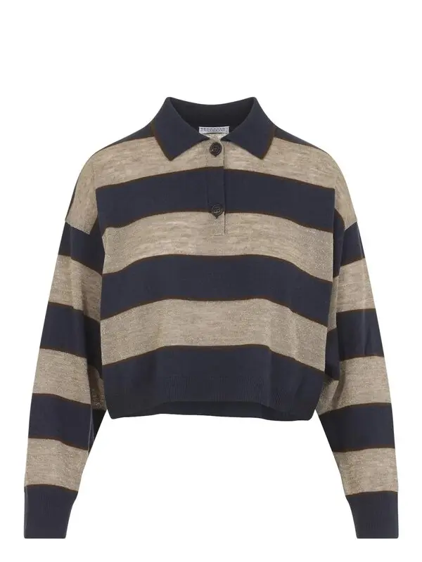 Brunello Cucinelli Knit Polo - Blue