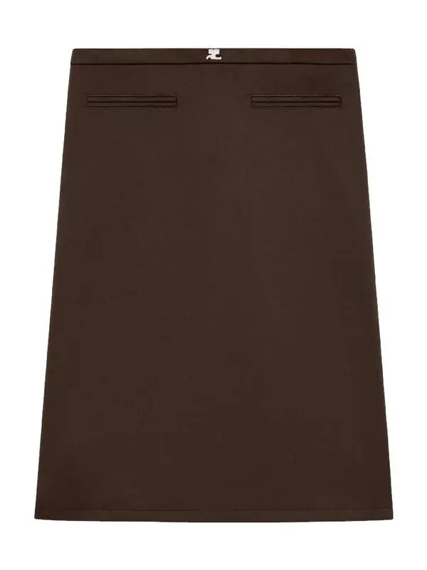 COURREGES Midi Skirt With Logo - Brown