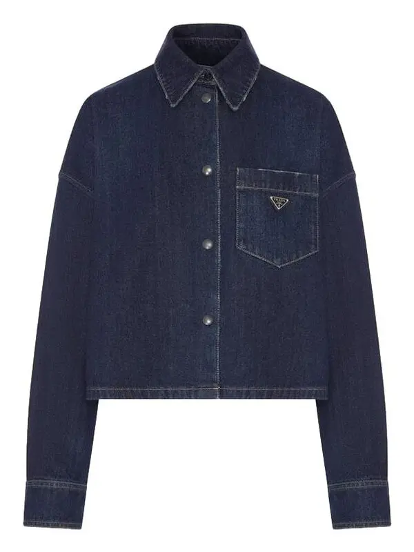 Prada Cotton Classic Collar Shirt - Blue