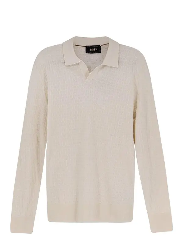 BOSS Silk Textured V-collar Sweater - Multicolor