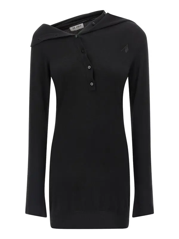 Attico Cashmere Wool Mini Dress - Black